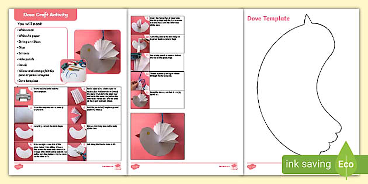 Editable Dove Craft Activity (teacher made) - Twinkl